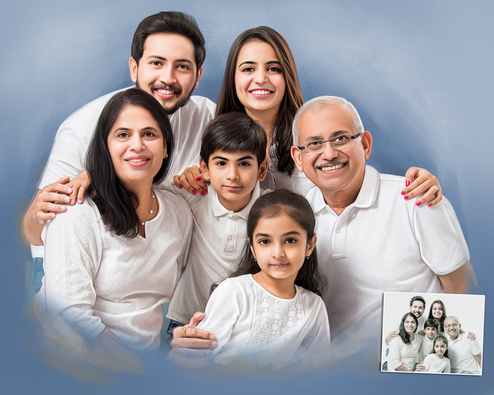 Personalized Digital Painting for Family Portrait, Wedding Anniversary ...